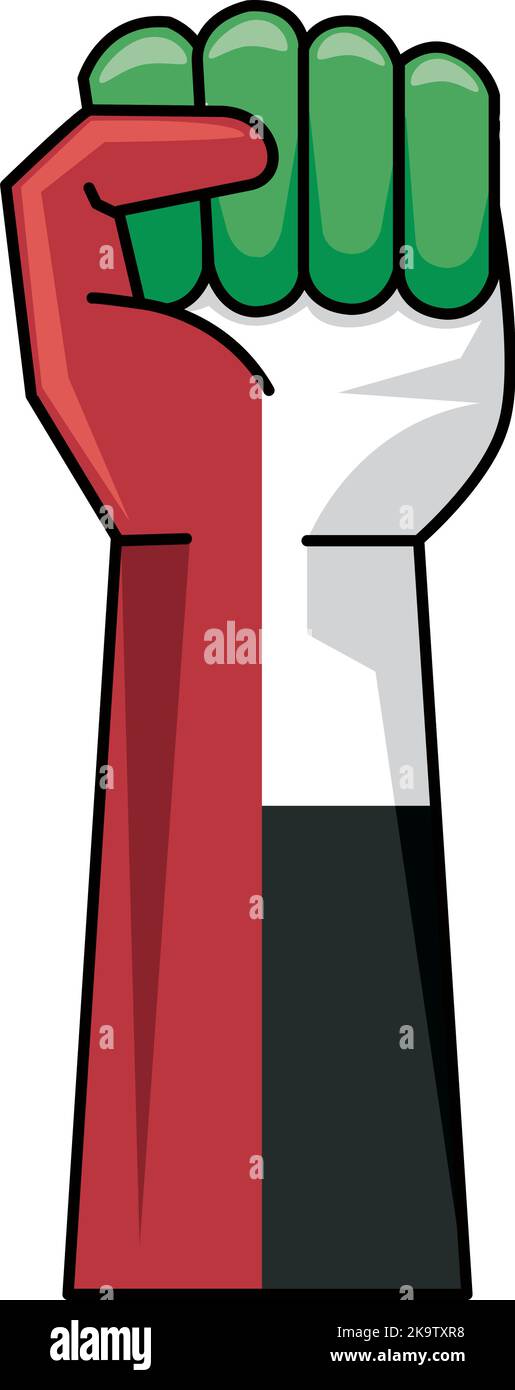 UAE flag in hand fist Stock Vector Image & Art - Alamy