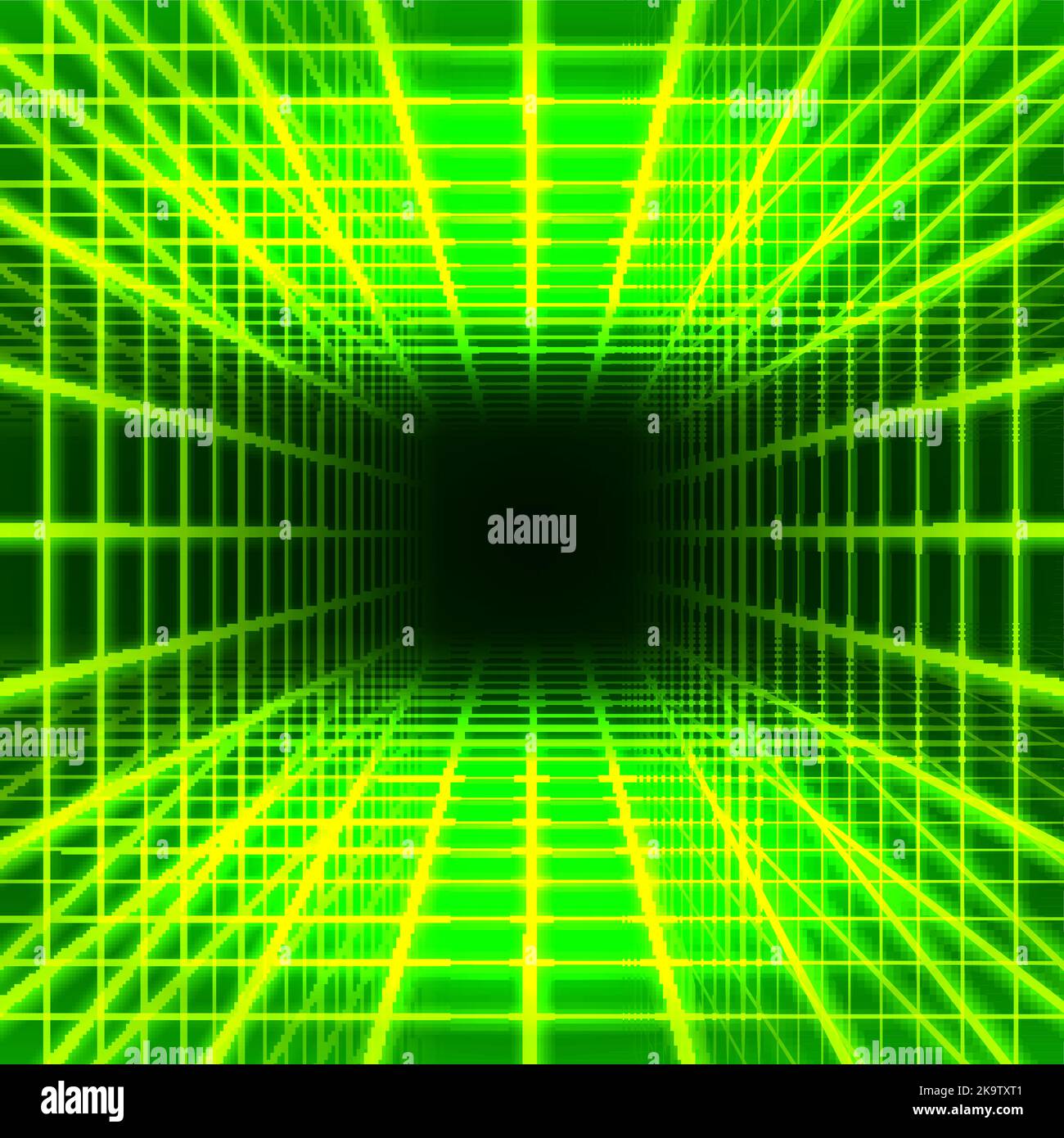 Green dimensional grid space on black background Stock Vector Image ...