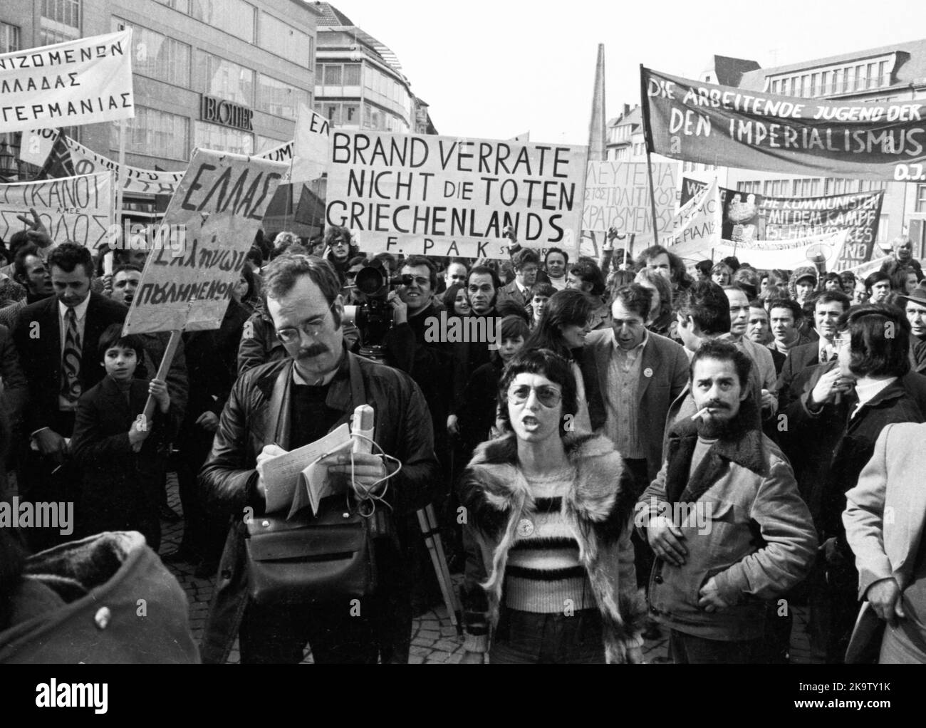 Greeks and Germans demonstrated in Bonn on 10. 3. 1973 against the ...