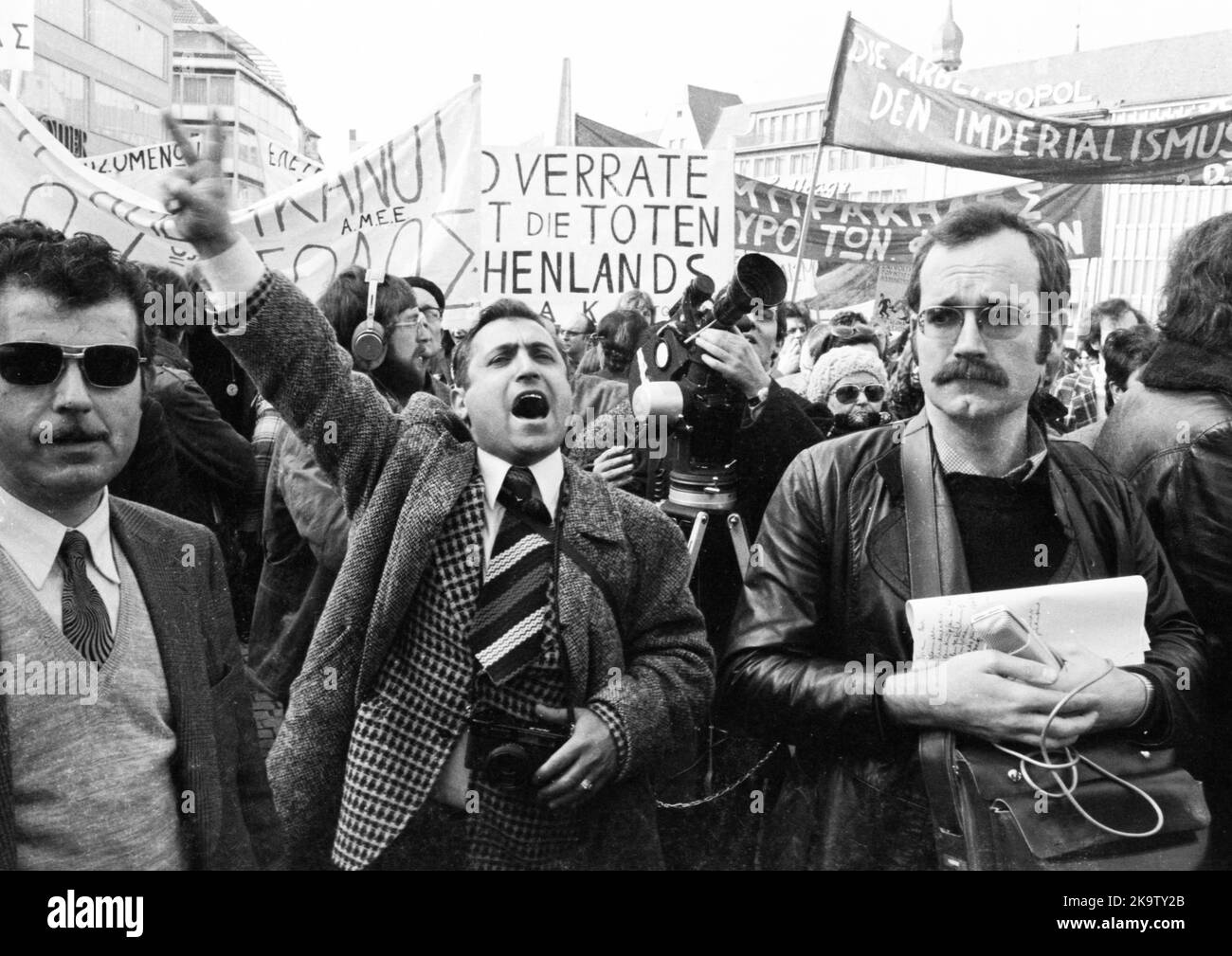 Greeks and Germans demonstrated in Bonn on 10. 3. 1973 against the ...