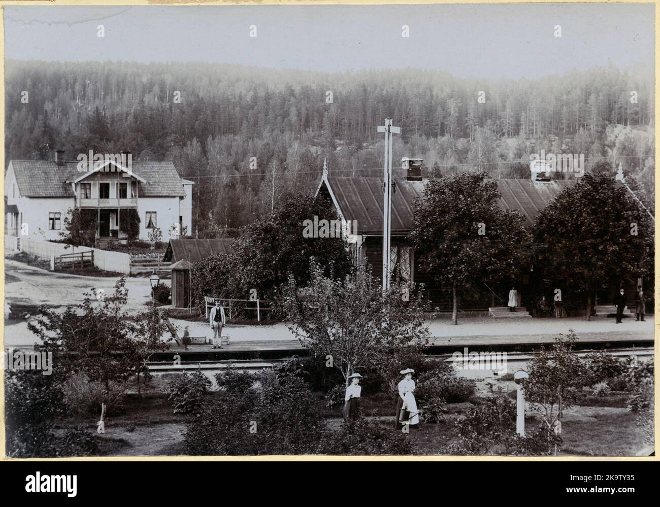 Station built in 1873. Stationshuset, two floors in wood, newly built ...