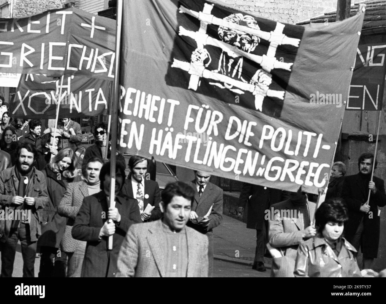 Greeks and Germans demonstrated in Bonn on 10. 3. 1973 against the ...