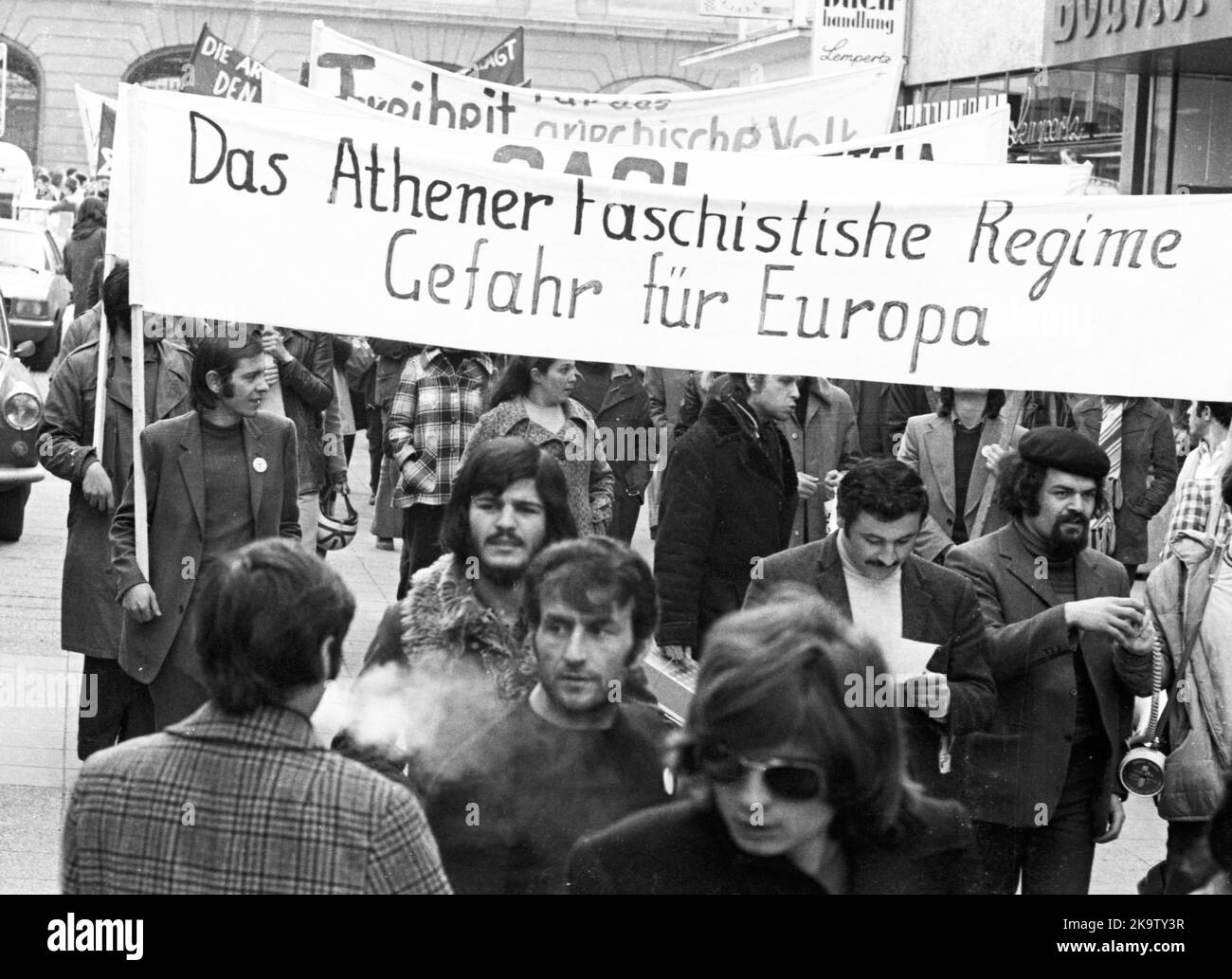 Greeks and Germans demonstrated in Bonn on 10. 3. 1973 against the ...