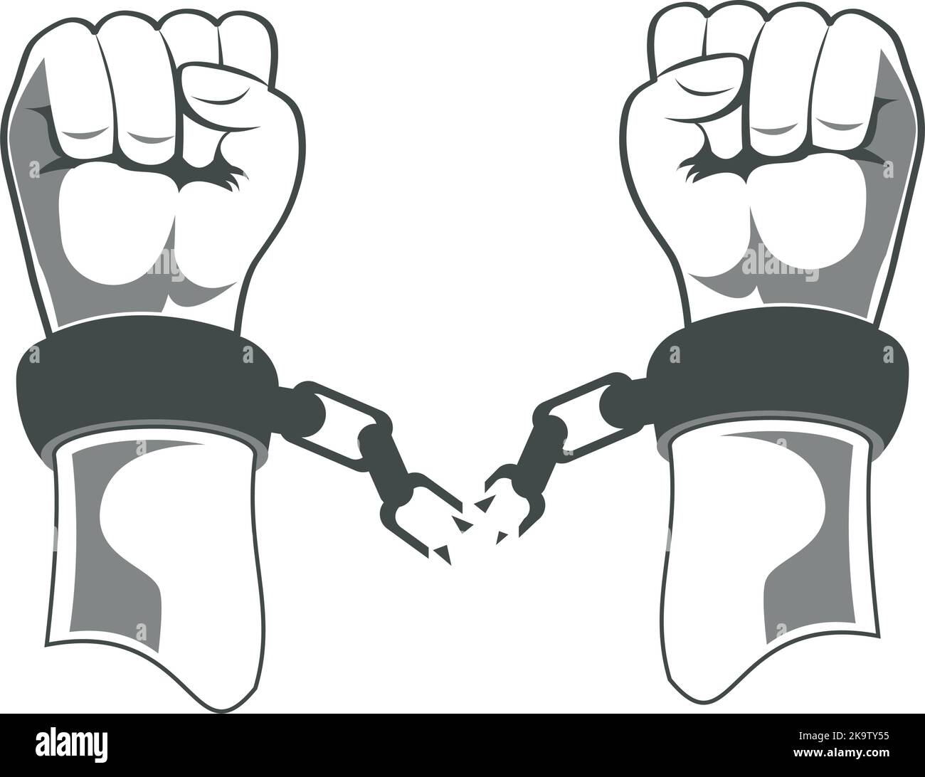 Hands breaking chains hi-res stock photography and images - Alamy