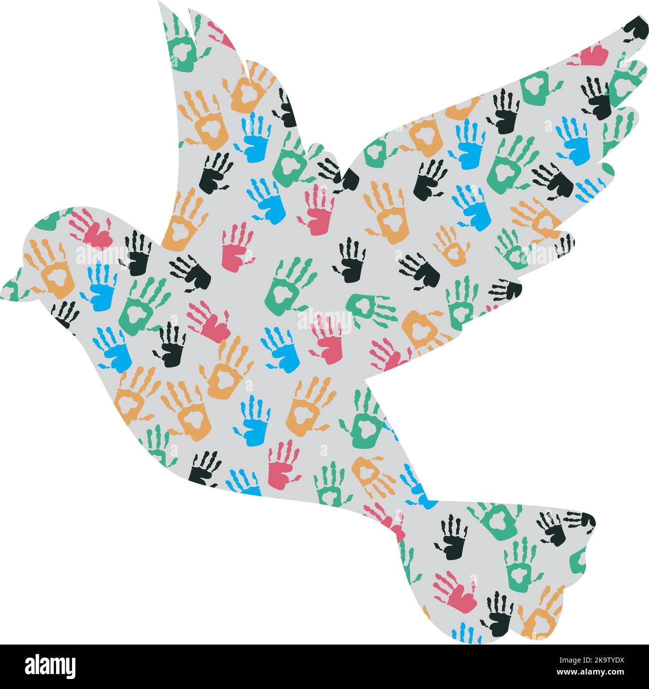 dove with handprints painted Stock Vector Image & Art - Alamy