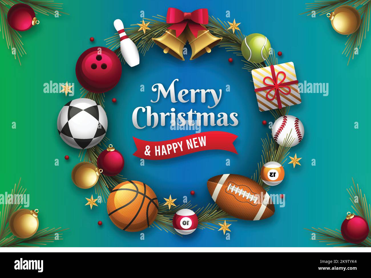 gradient christmas sport vector design illustration Stock Vector Image ...