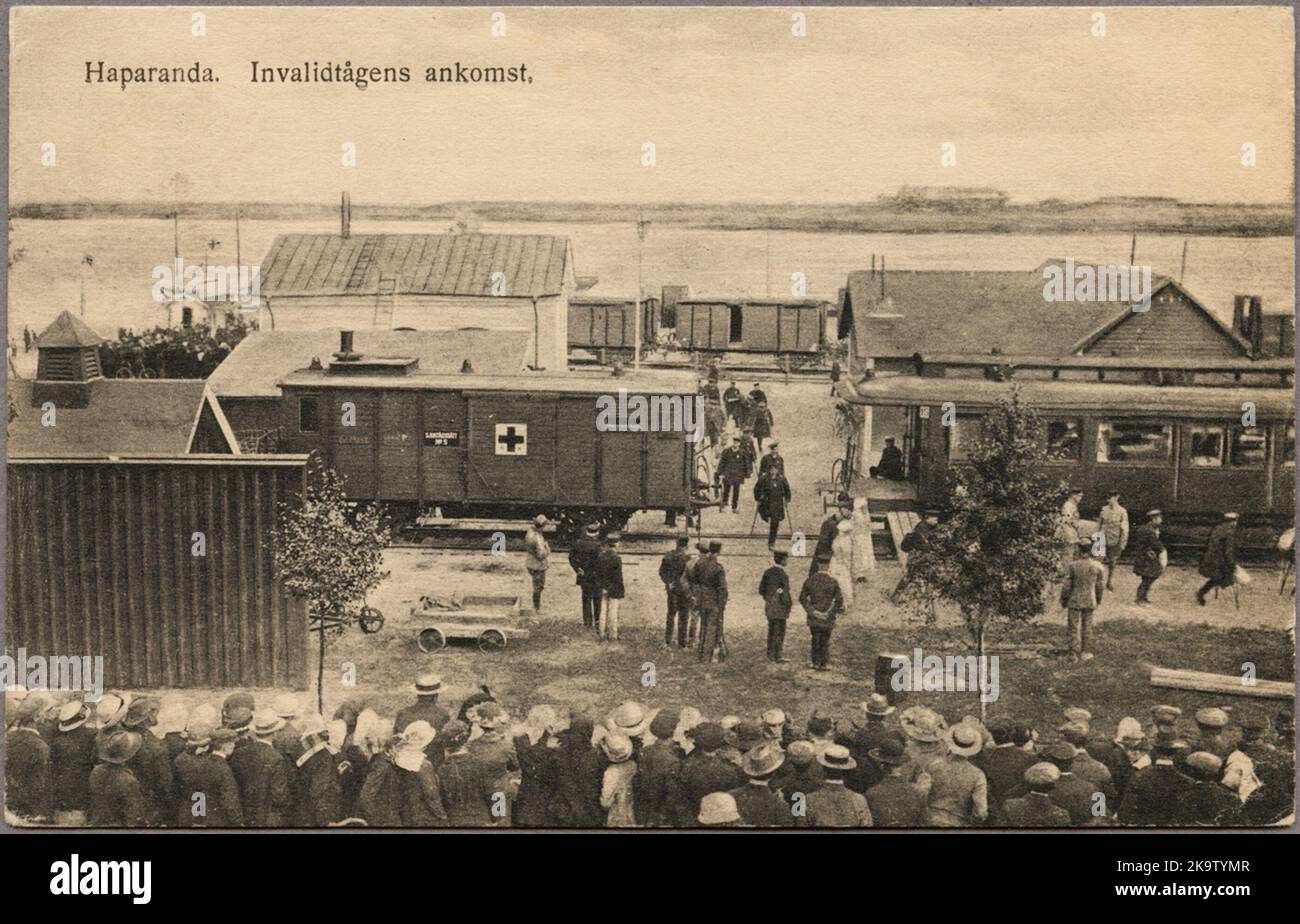 War invalids arrive at Haparanda in connection with the First World War ...