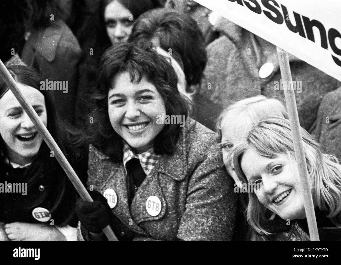 The Textile and Garment Workers' Union (GTB) demonstrated in Bonn with ...