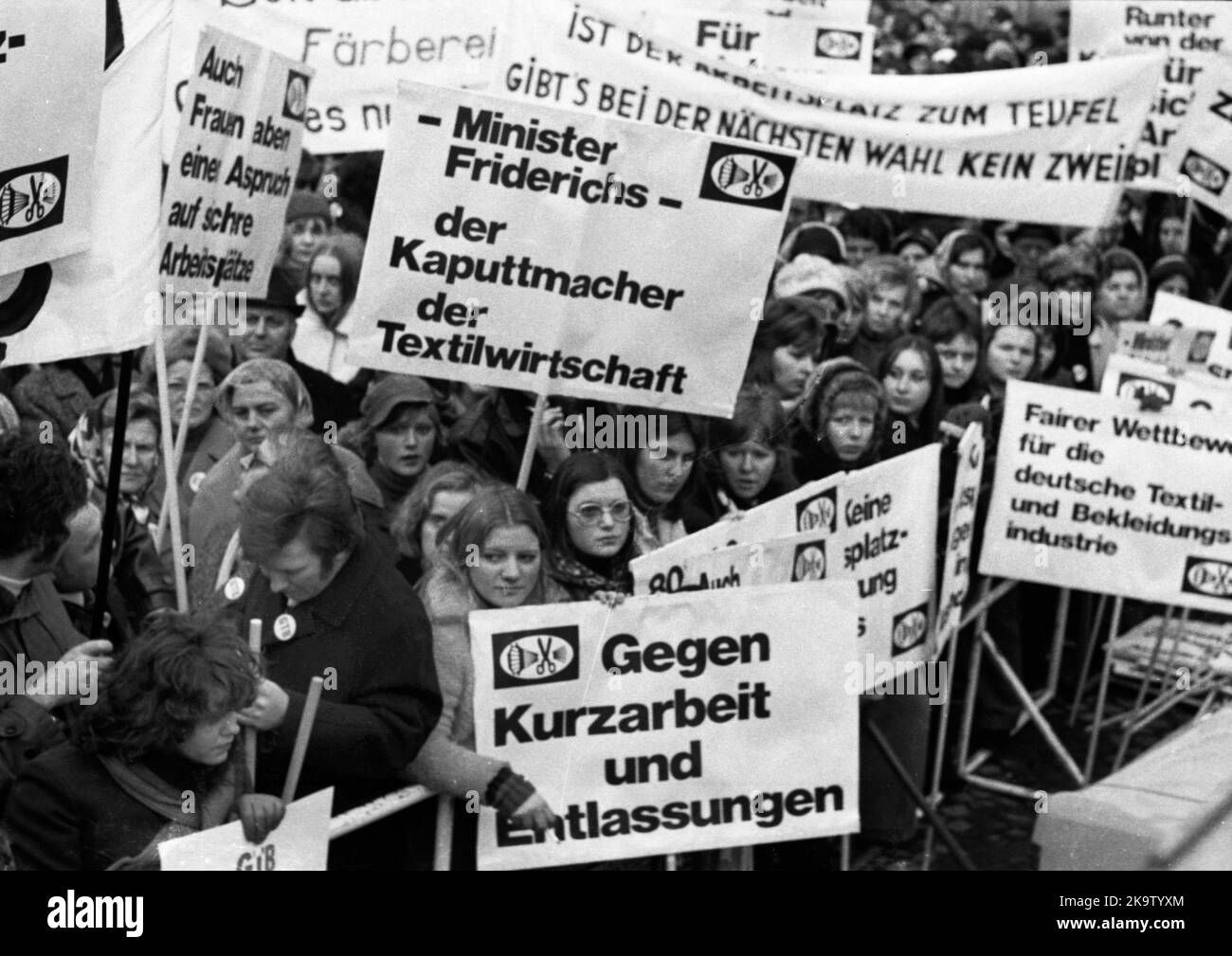 The Textile and Garment Workers' Union (GTB) demonstrated in Bonn with ...
