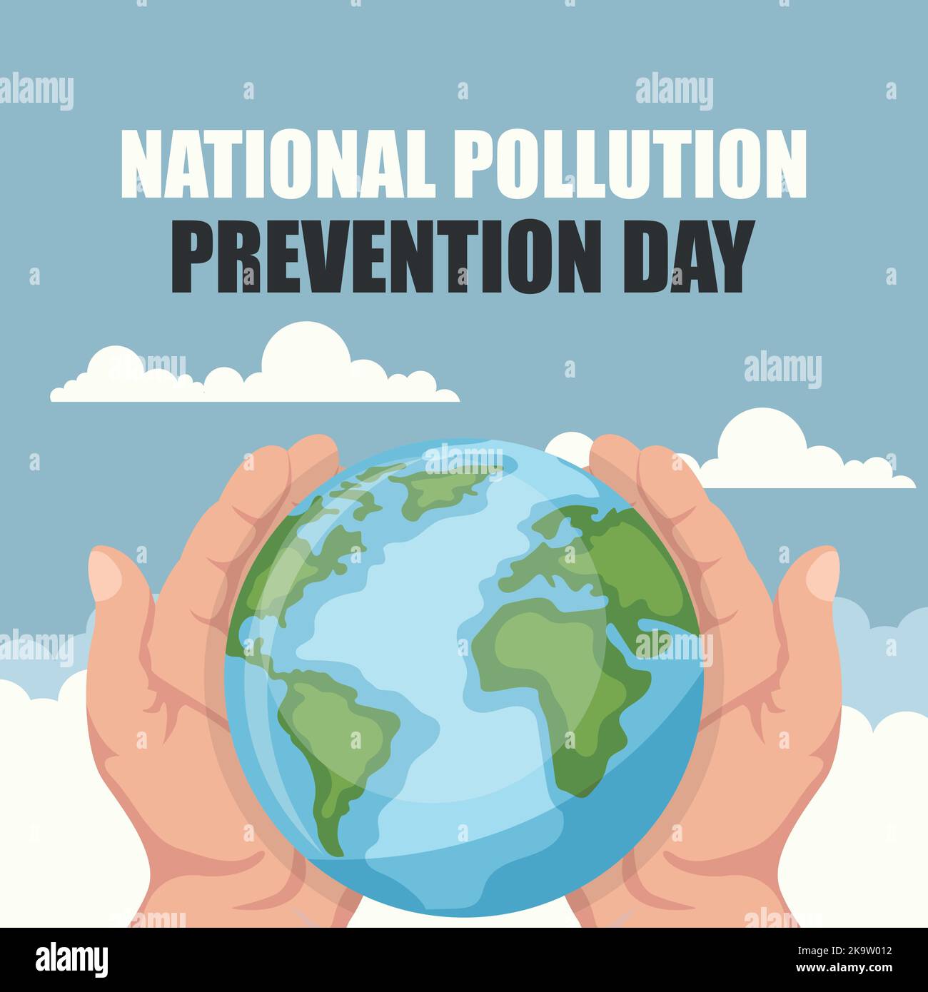 National pollution prevention day design with hands holding planet ...