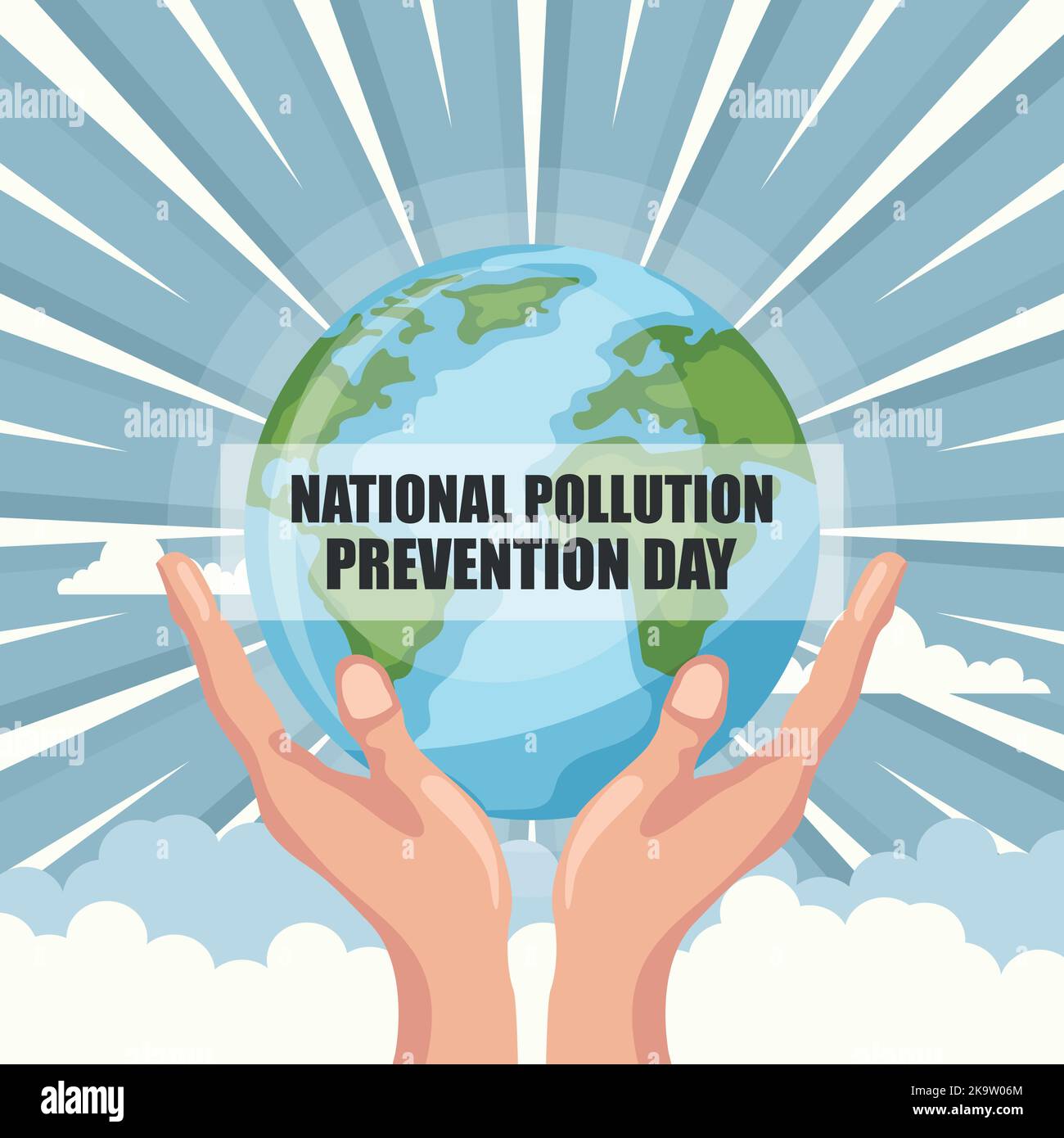 National pollution prevention day design. Poster to raise awareness about caring for the ...