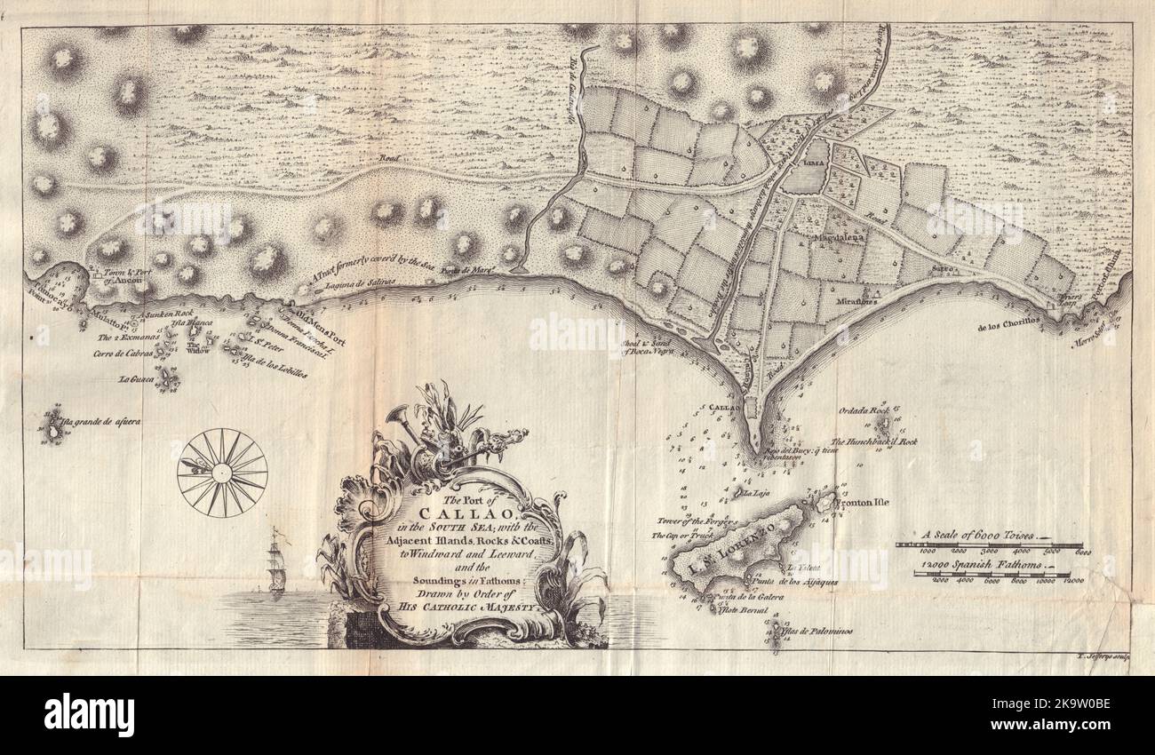 The Port of Callao in the South Sea… Lima, Peru. JEFFERYS / GENTS MAG ...