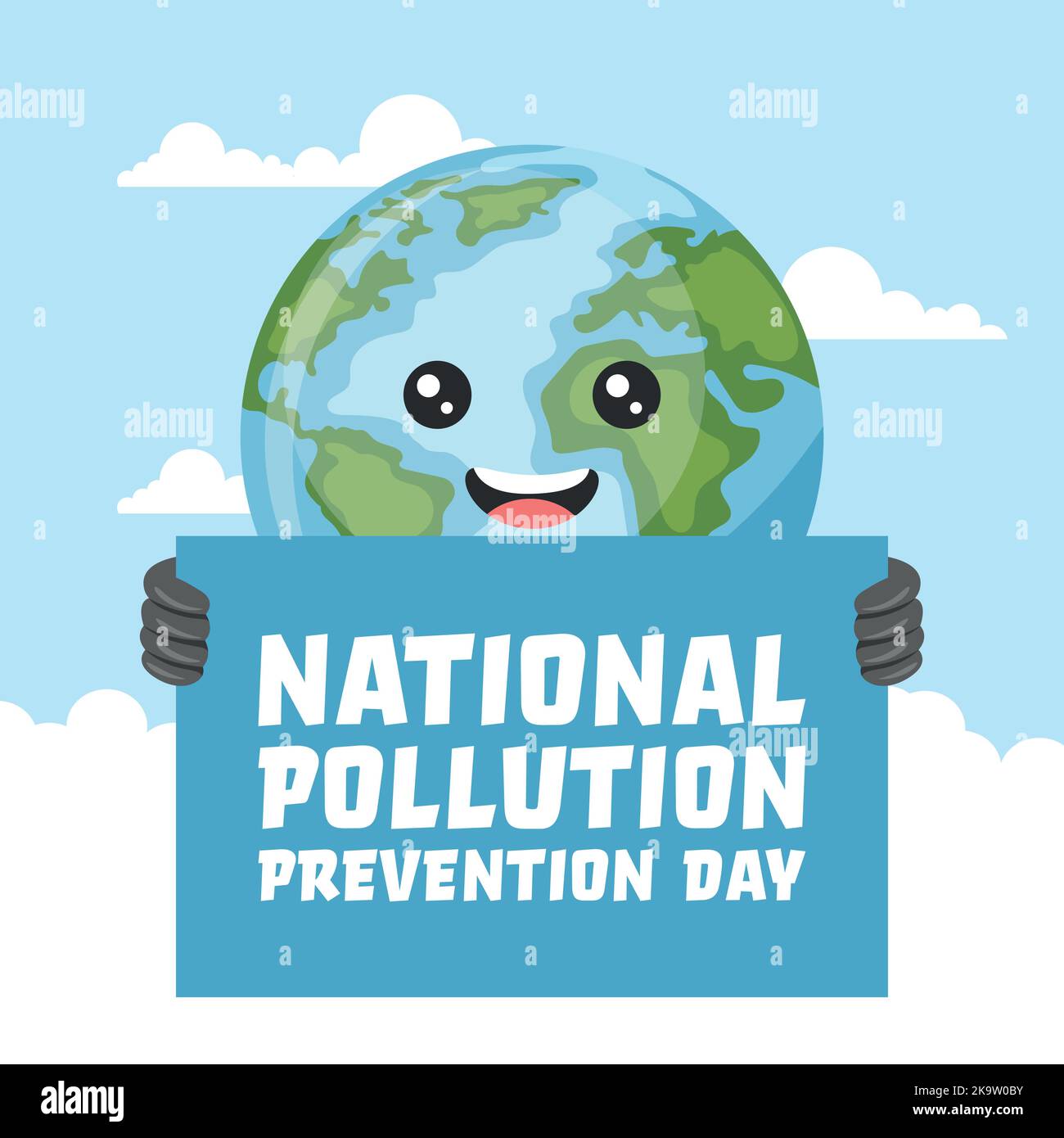 Cartoon design of planet earth holding poster with text of national ...