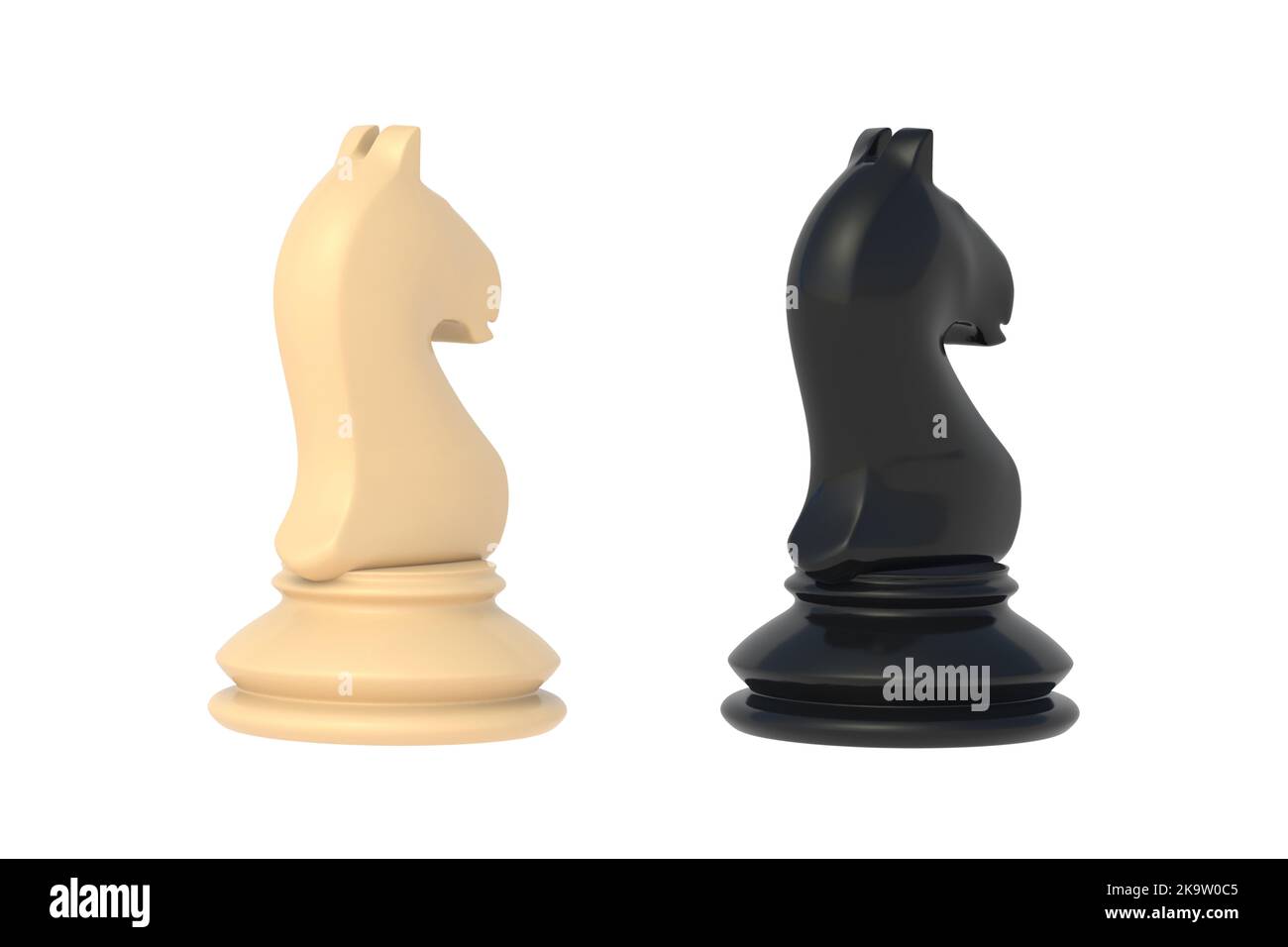 Chess figure knight isolated on white background. 3d render Stock Photo ...