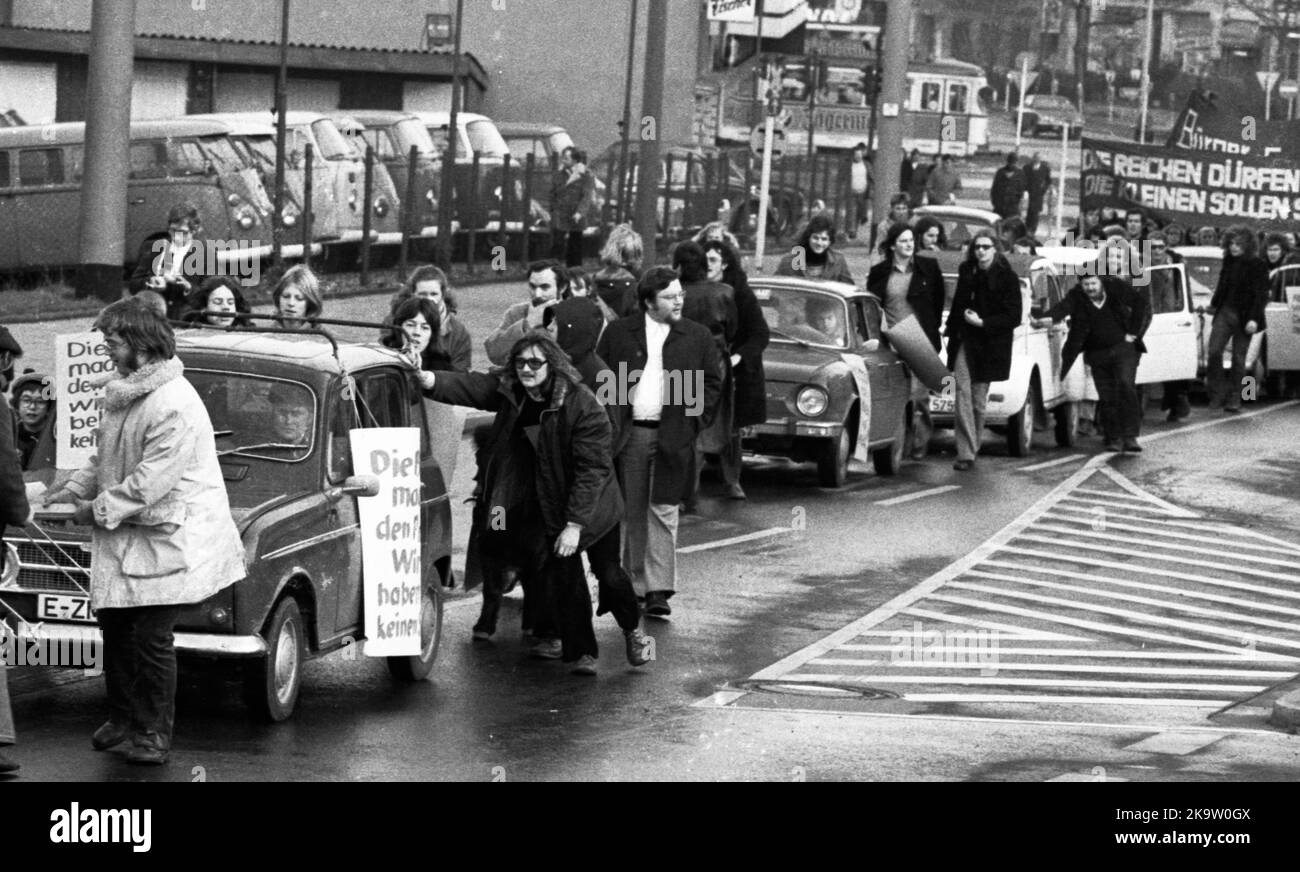 A demonstration with a DKP motorcade on 24 November 1973 in Essen ...