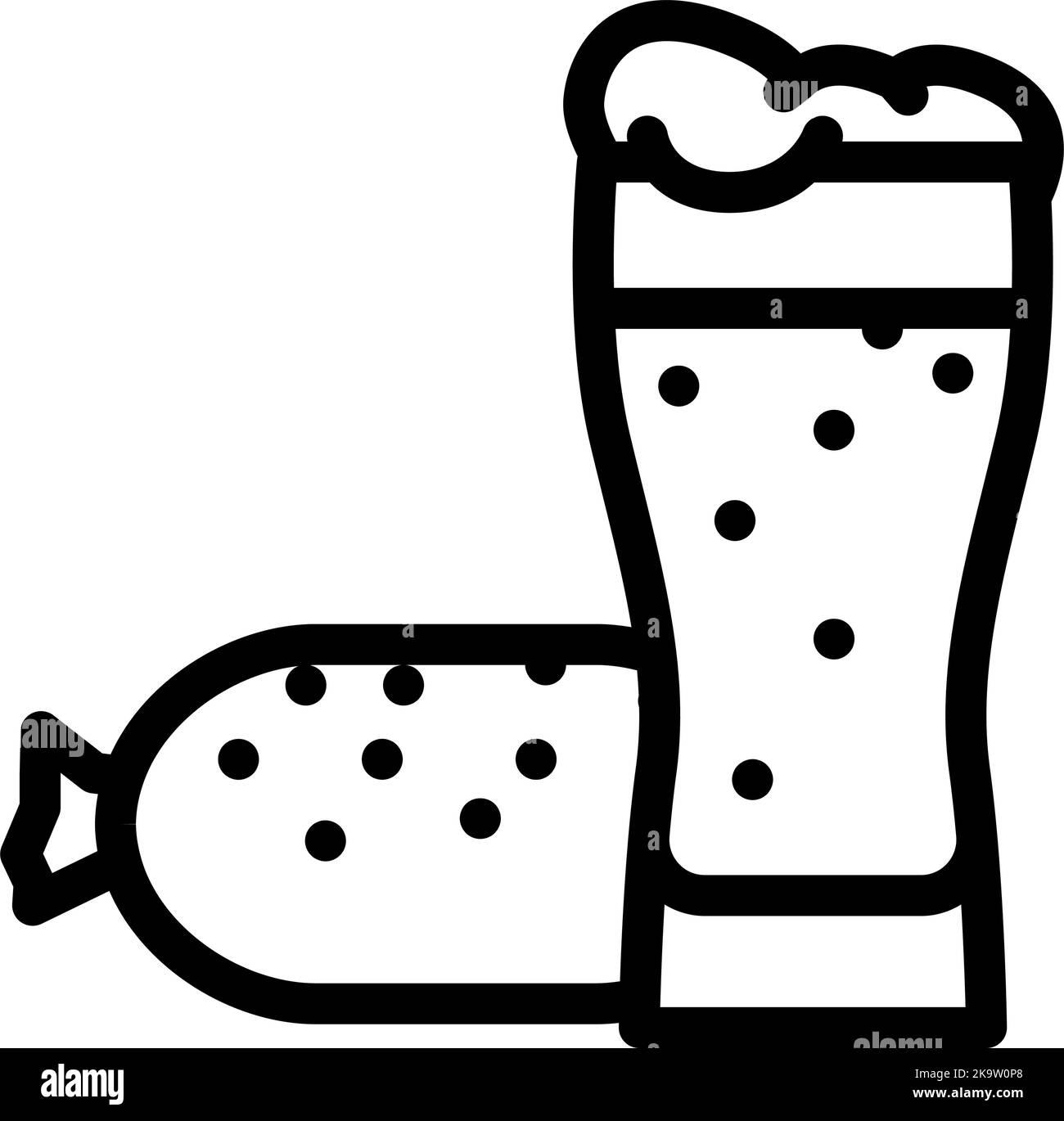 bierwurst sausage meat line icon vector illustration Stock Vector Image ...