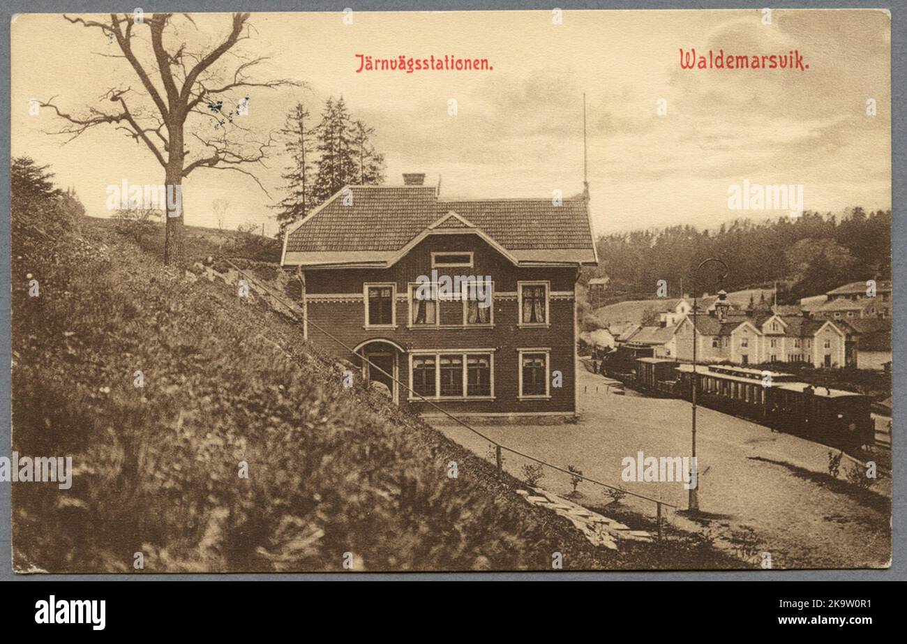 Valdemarsvik Railway Station Stock Photo - Alamy