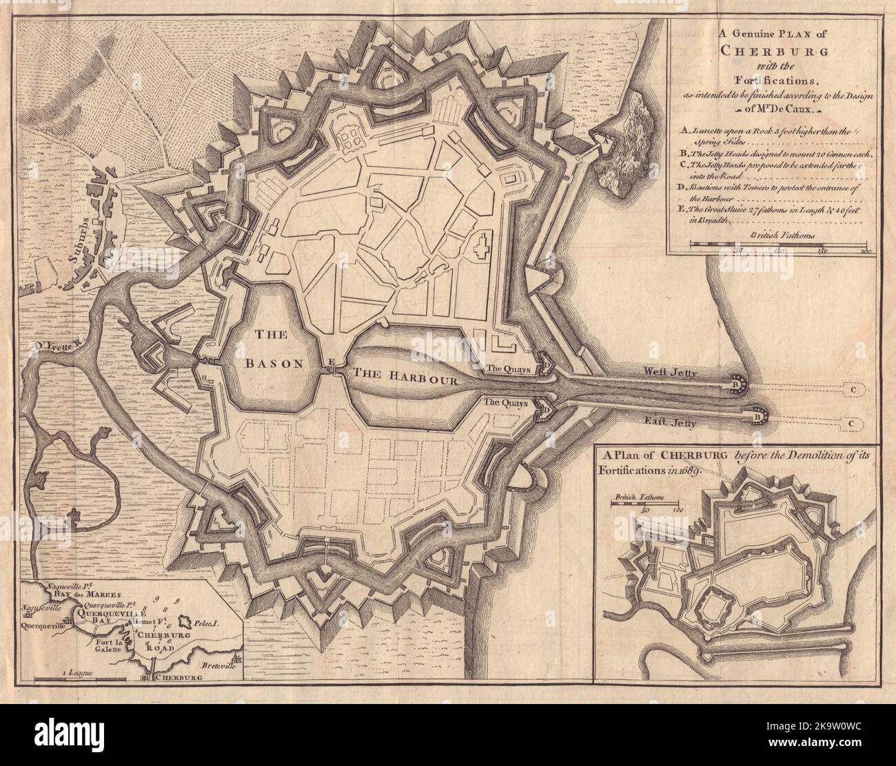 A Genuine Plan of Cherburg with the Fortifications… Cherbourg GENTS MAG ...