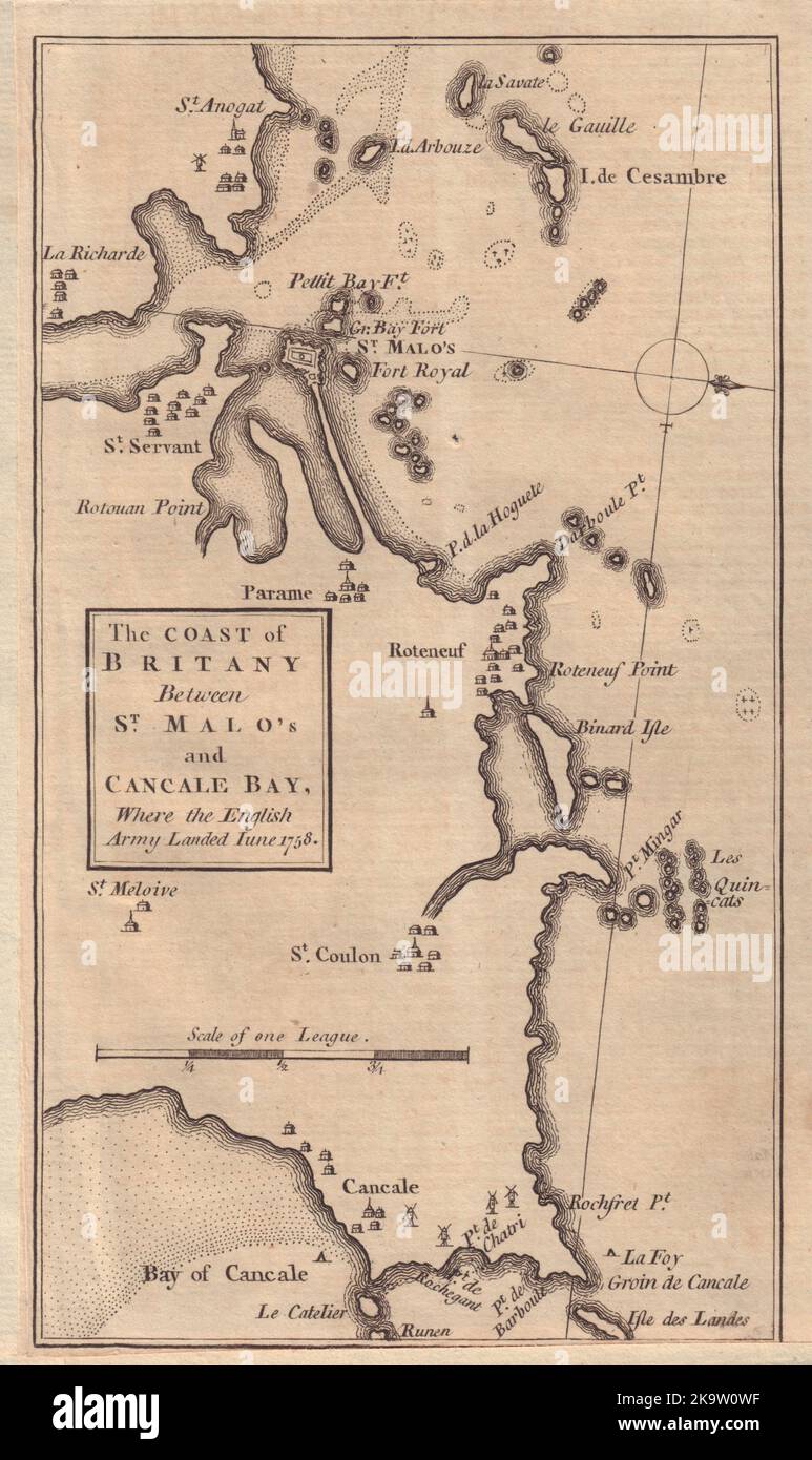 The Coast of Britany between St. Malo's & Cancale Bay. Dinard GENTS MAG ...