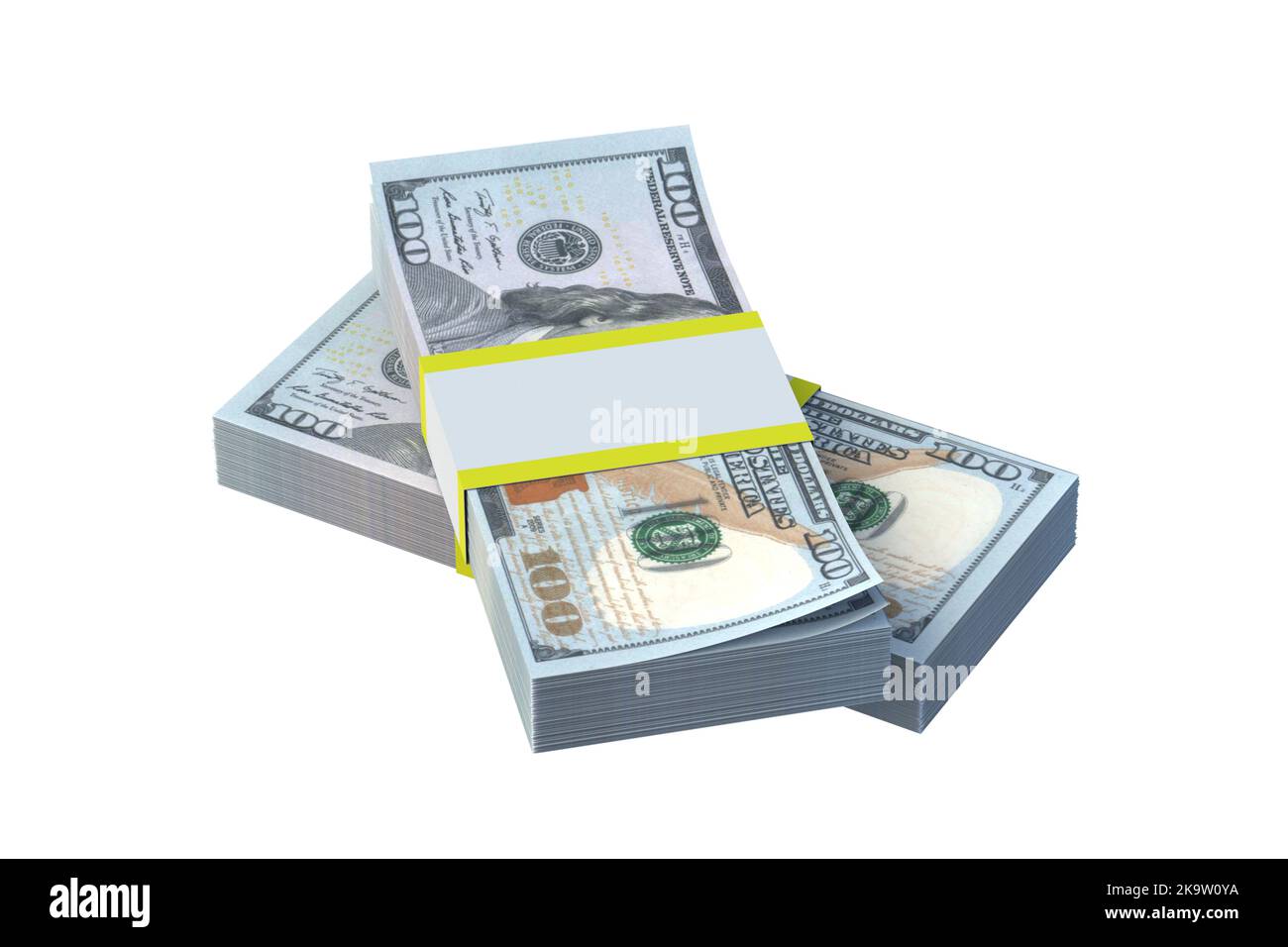Dollar banknotes isolated on white background. Stack of money. Heap of ...