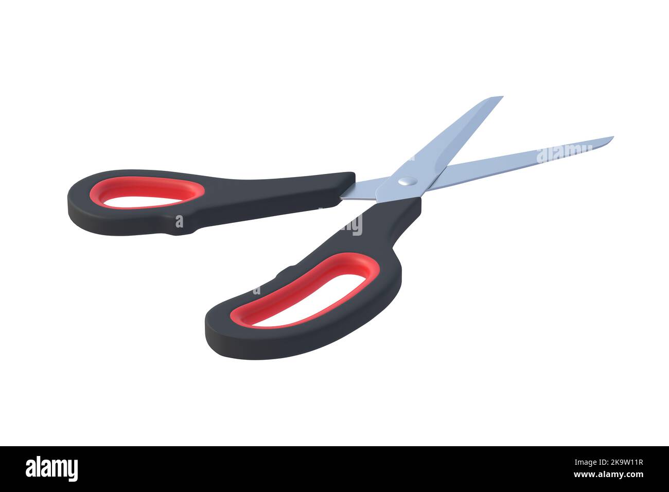 Opened scissors isolated on white background. 3d render Stock Photo - Alamy