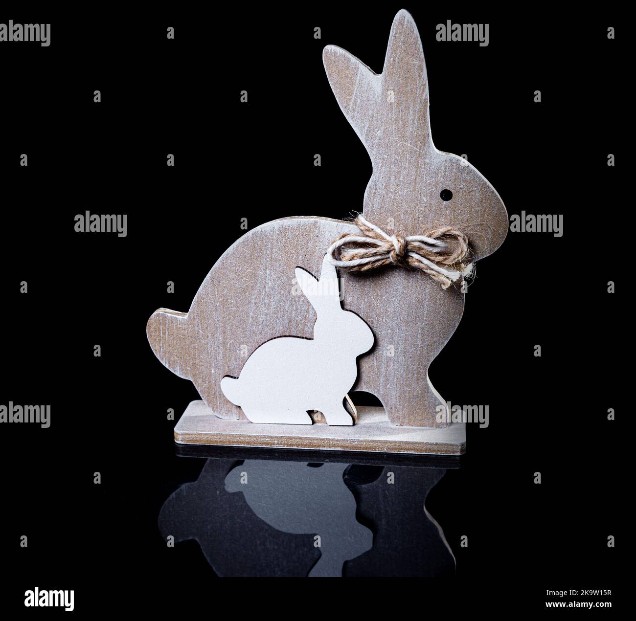 Beautiful wooden toy rabbit. Old hand-made souvenirs wooden toy rabbit ...