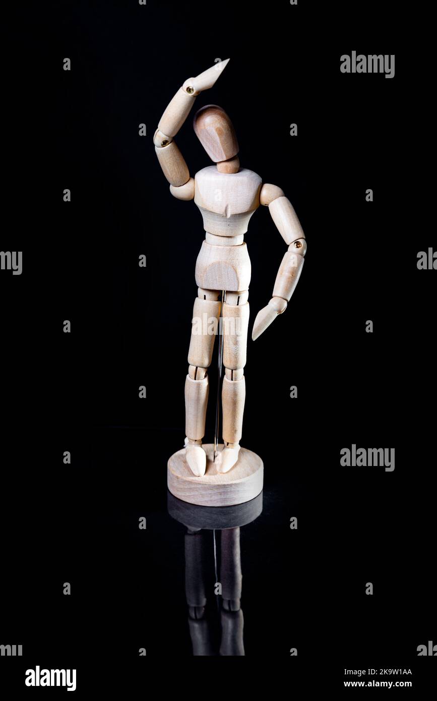 Wooden mannequin falling pose hi-res stock photography and images - Alamy