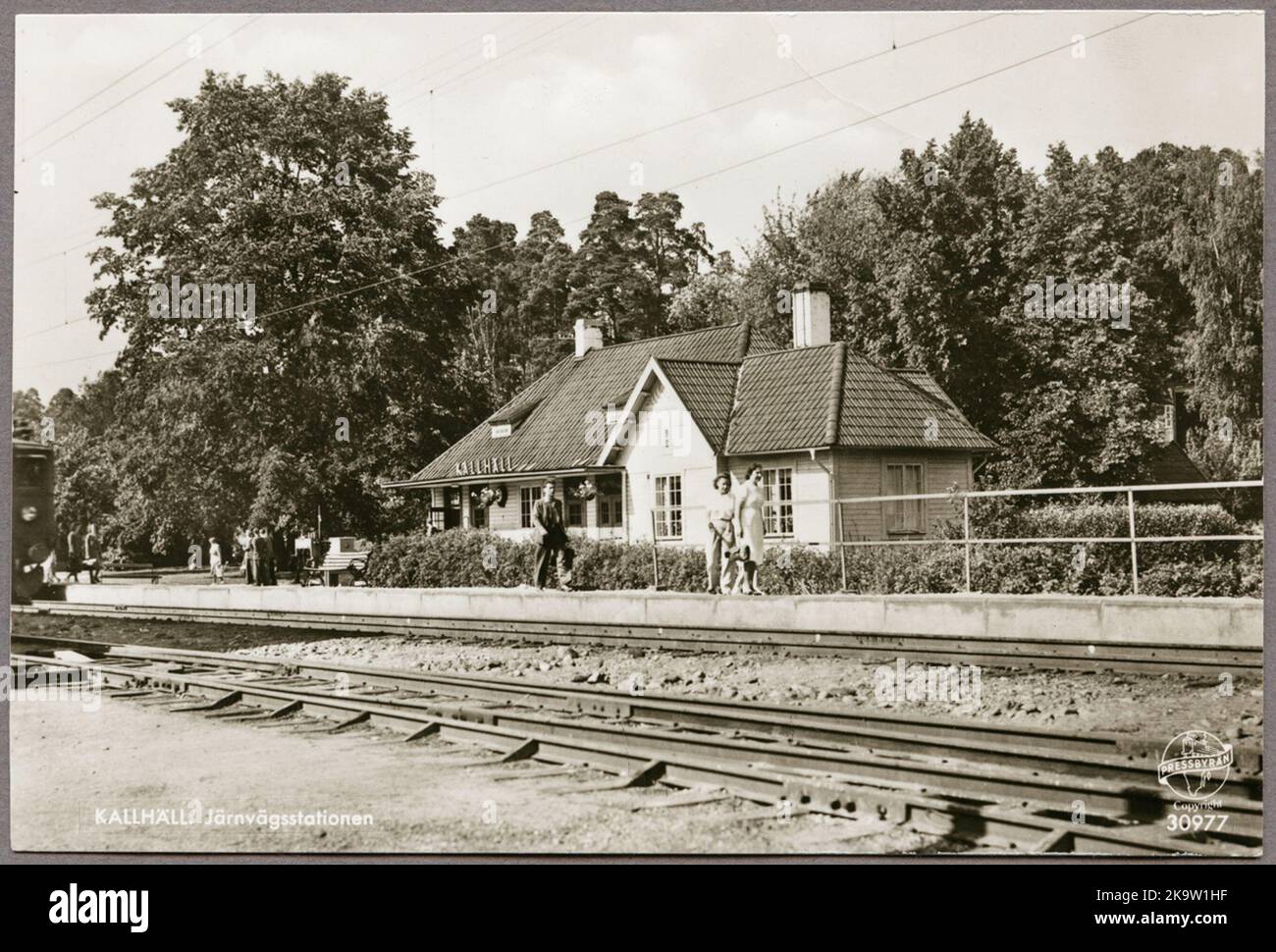 Railway station Kallhäll Stock Photo - Alamy