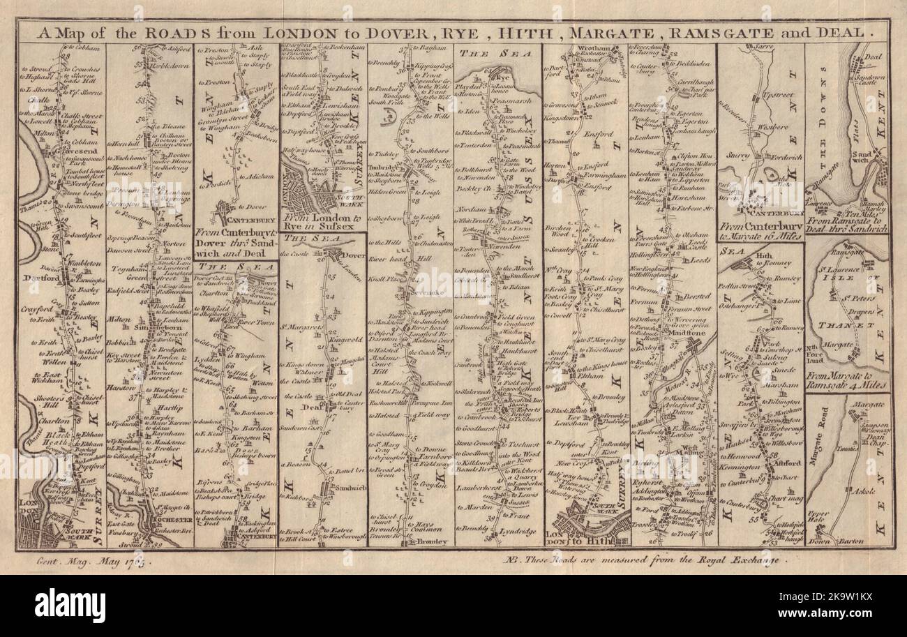 The Roads from London to Dover, Rye… Margate, Ramsgate & Deal GENTS MAG ...