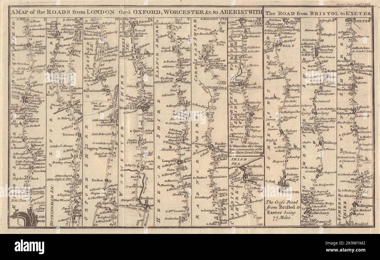 The Roads from London thro Oxford, Worcester to Aberistwith… GENTS MAG ...