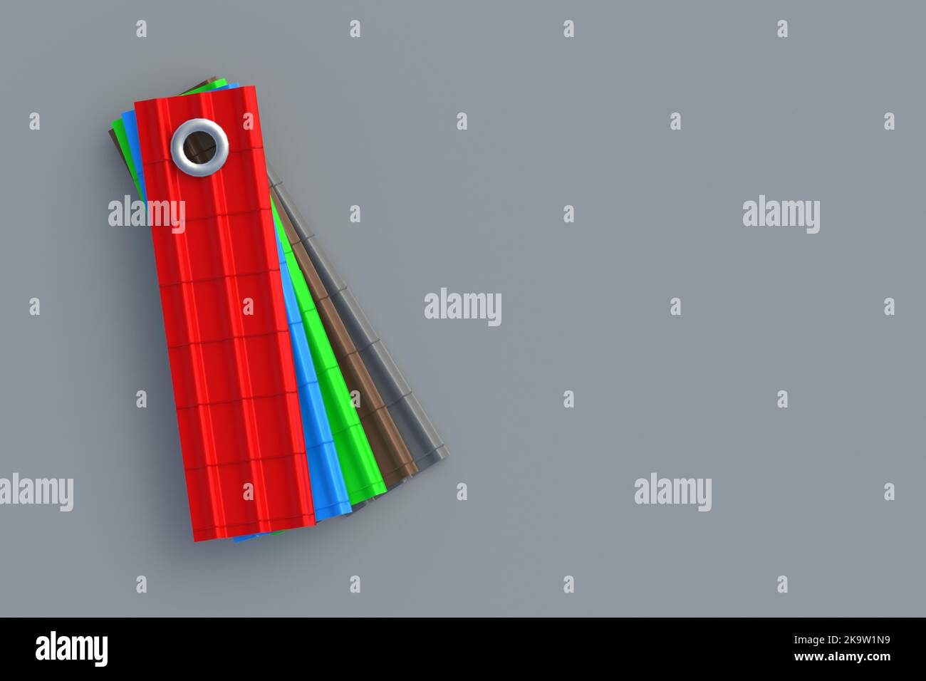 Color sampler of metal roof tile. Contemporary roofing system. Building ...