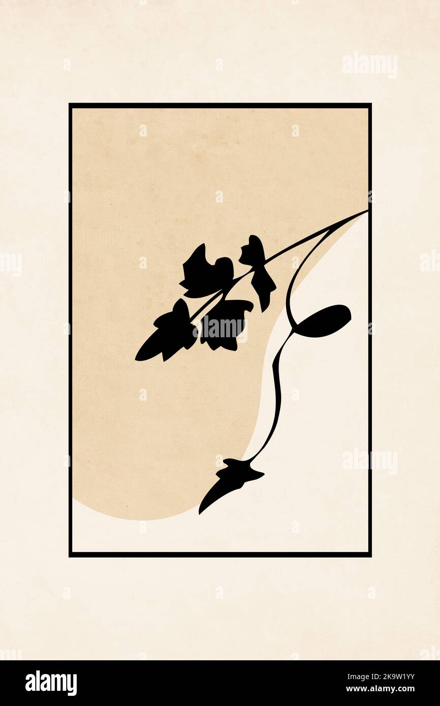 Printable trendy botanical card. Use for cover, wallpaper, wall art ...