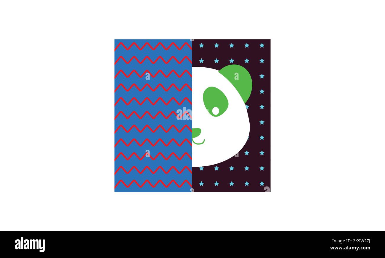 vector cartoon style cute panda punchy pastel colourful seamless ...