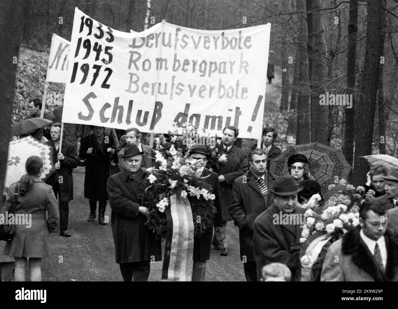 A march by Nazi opponents in the Rombergpark in Dortmund on 31 March ...