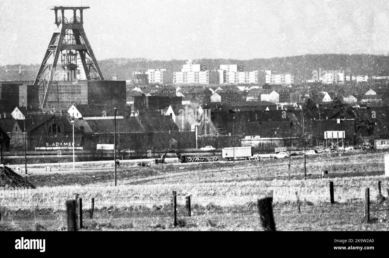 The Dortmund district of Eving with the Hansa colliery affected by the ...
