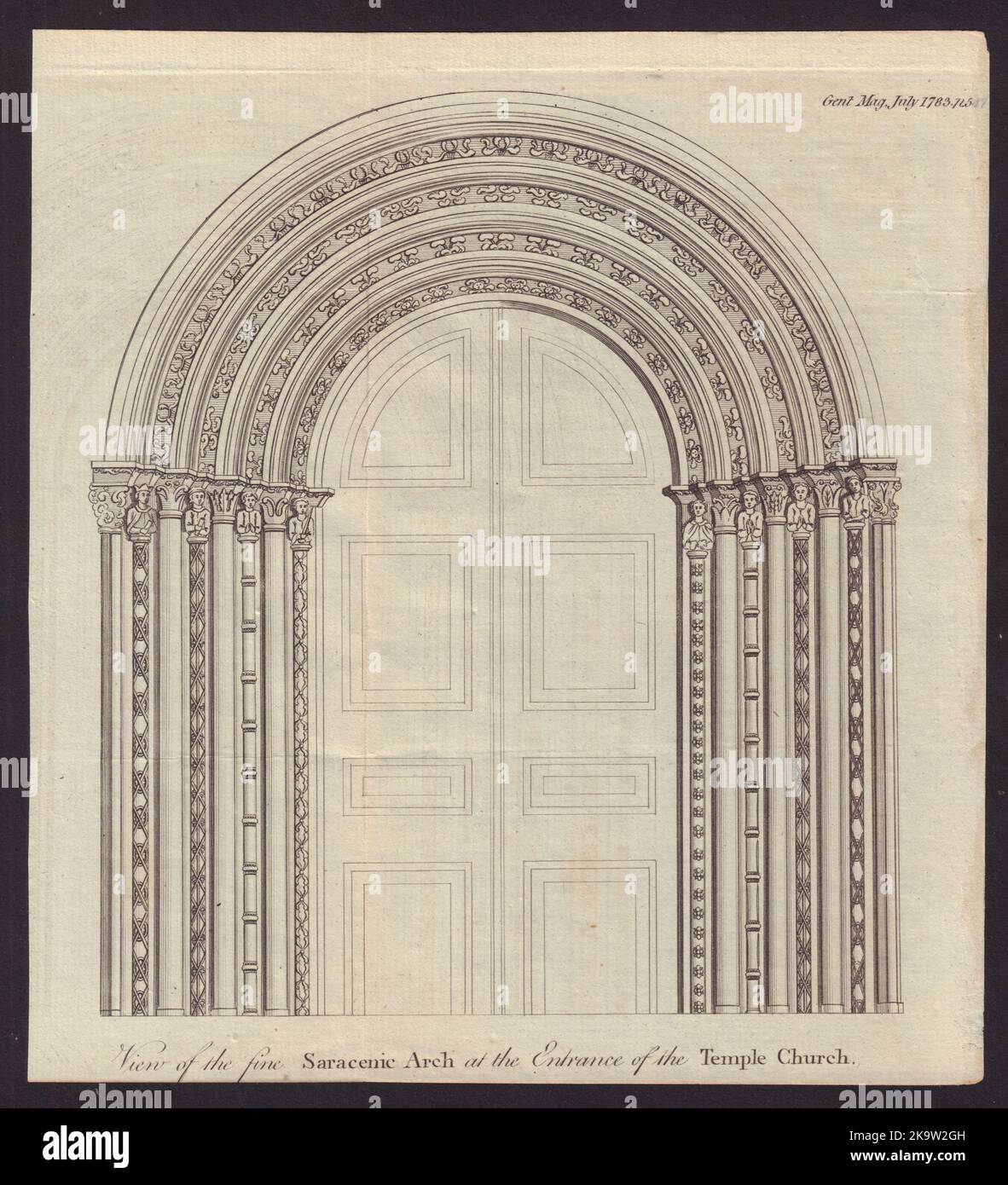 The Saracenic Arch at the Entrance of the Temple Church, London 1783 ...