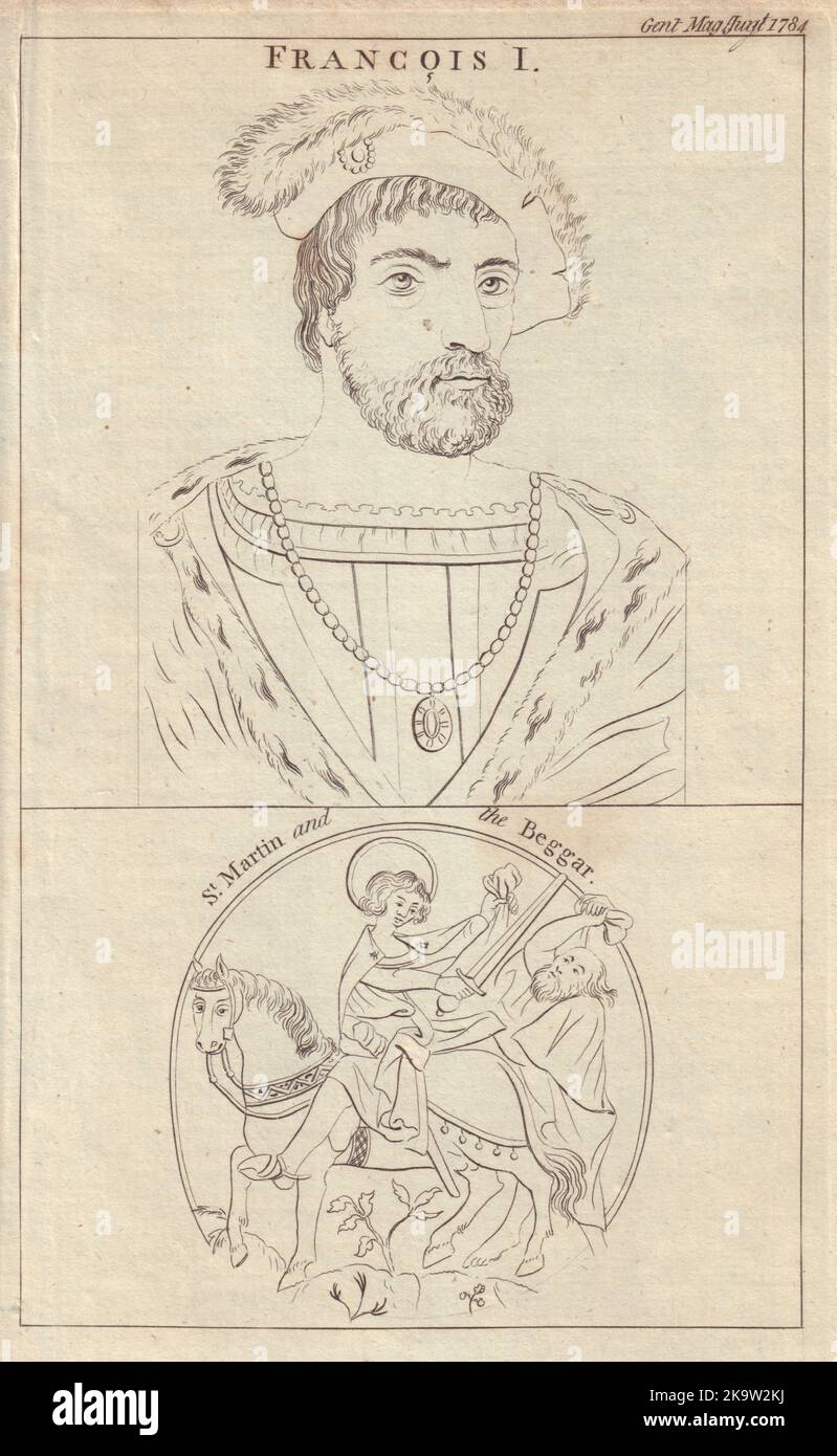 Francois I of France. St Martin & the Beggar painting on Glass at ...