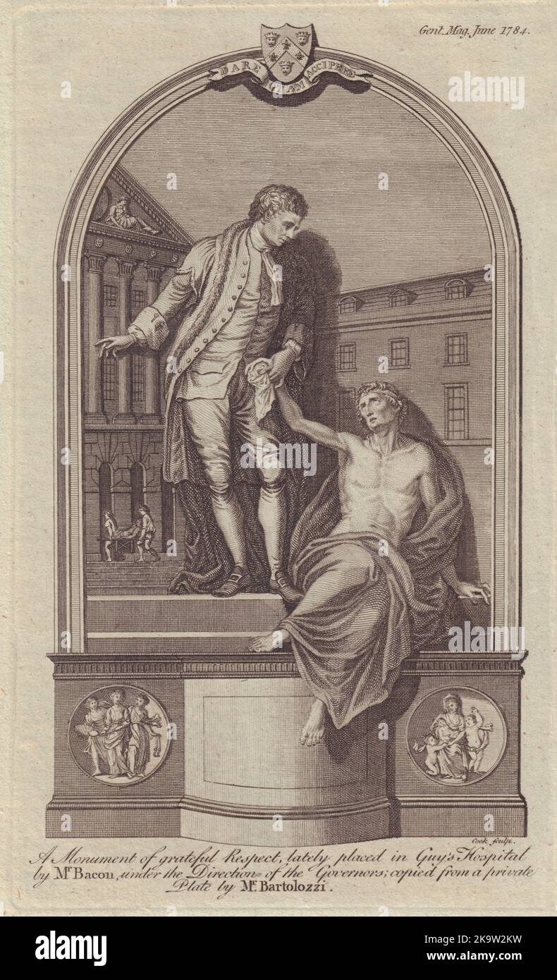 Guy's Hospital monument of founder Thomas Guy by Mr Bacon. GENTS MAG ...