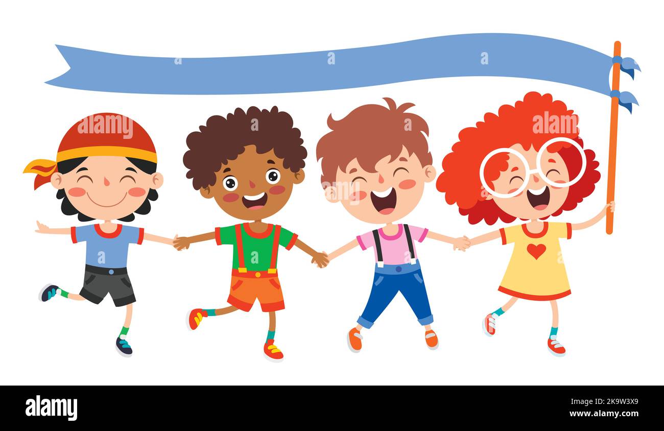 Happy Multi Ethnic Kids Stock Vector Image & Art - Alamy