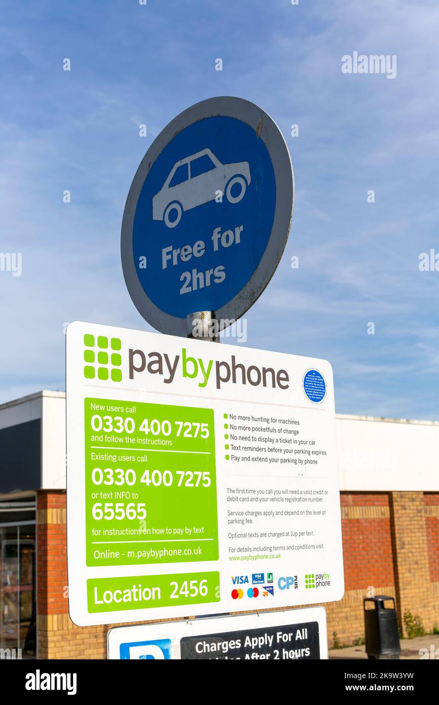 Pay By Phone parking sign, Reading West, motorway service station ...