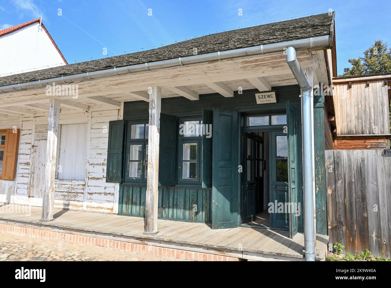 Lublin, Poland - September 13, 2022: Old wooden building, entrance to ...