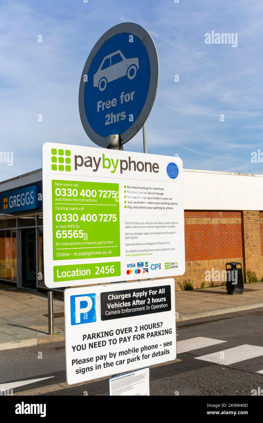 Pay By Phone parking sign, Reading West, motorway service station ...