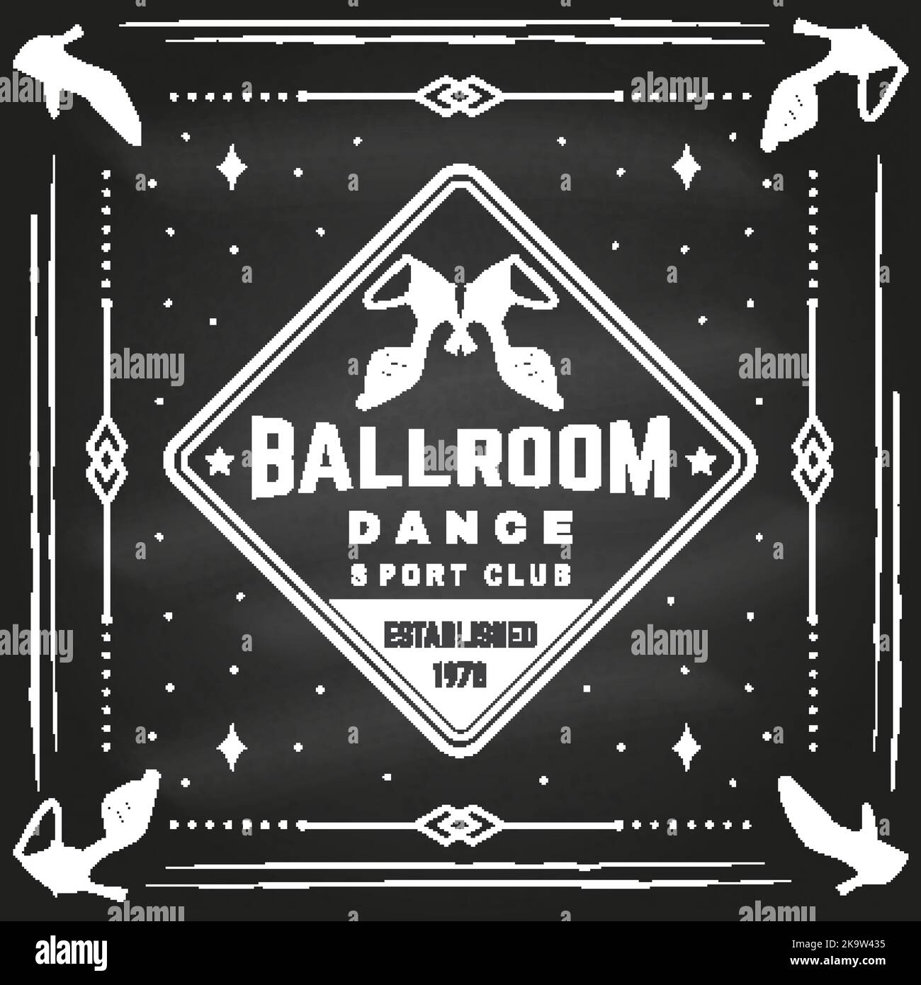 Ballroom dance sport club logo, badge design on chalkboard. Concept for ...