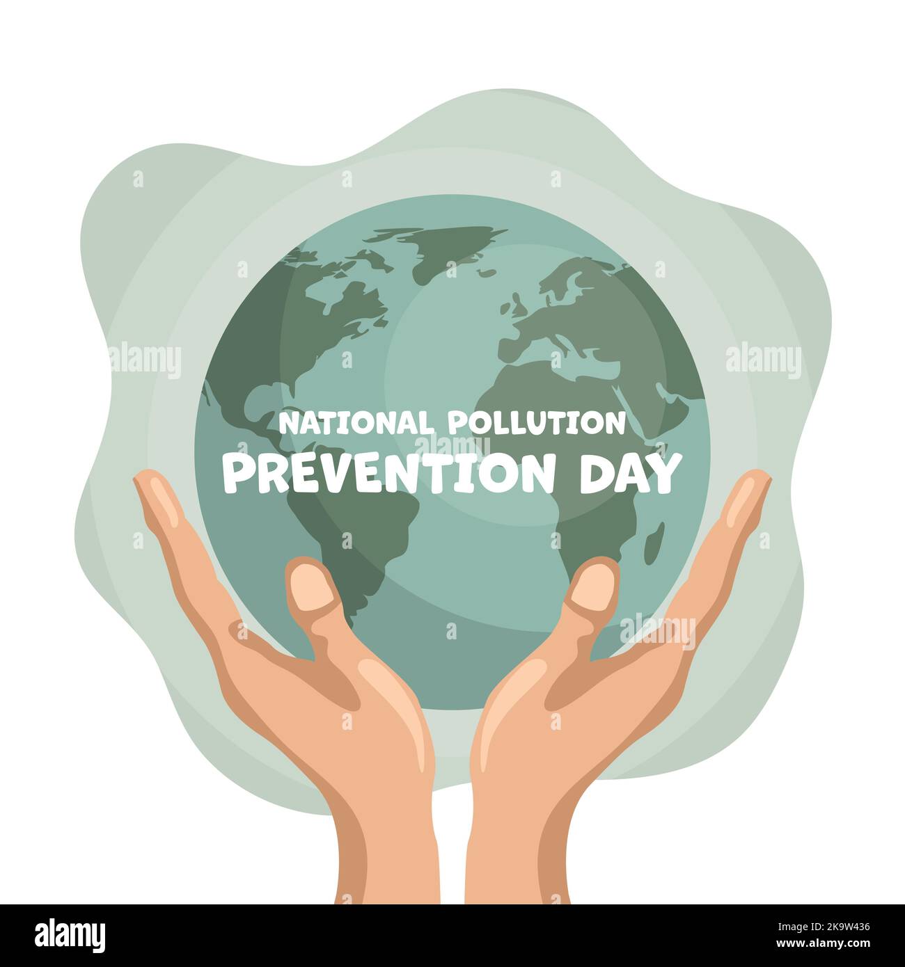 National pollution prevention day with hands holding the planet earth ...