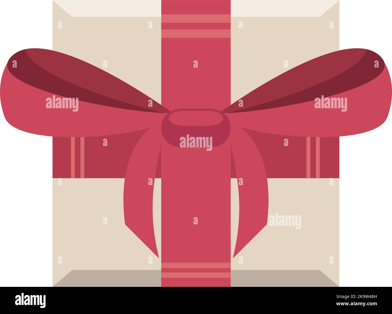 beige gift with red ribbon Stock Vector Image & Art - Alamy