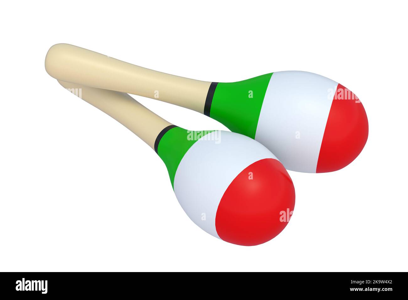 Mexican maracas isolated on white background. 3d render Stock Photo - Alamy
