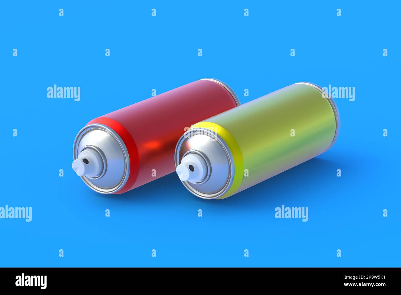 Metallic cans of spray paint. Hairspray or lacquer. Disinfectant ...