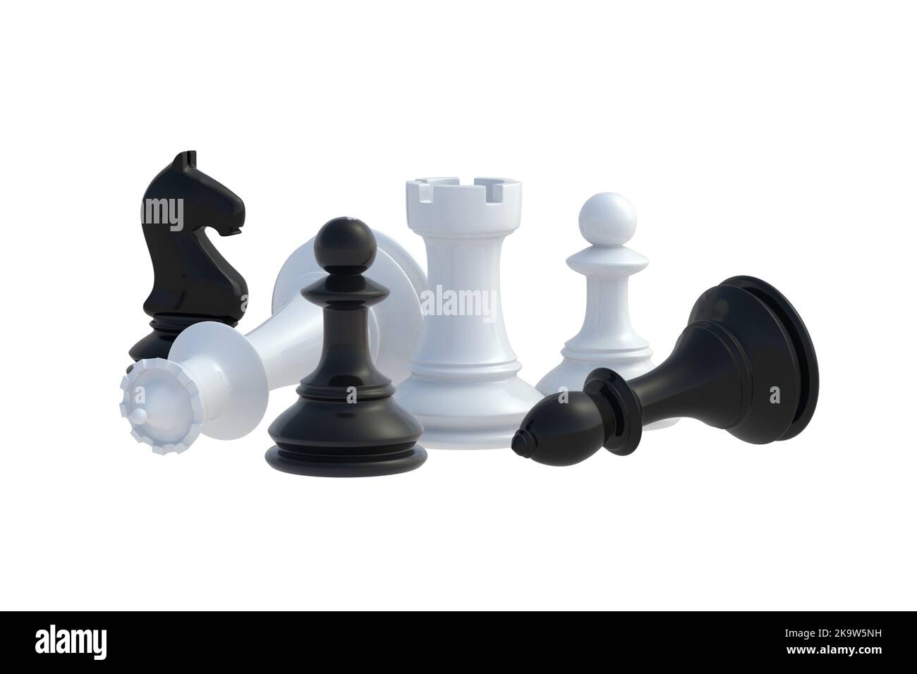 Chess figures isolated on white background. 3d render Stock Photo - Alamy