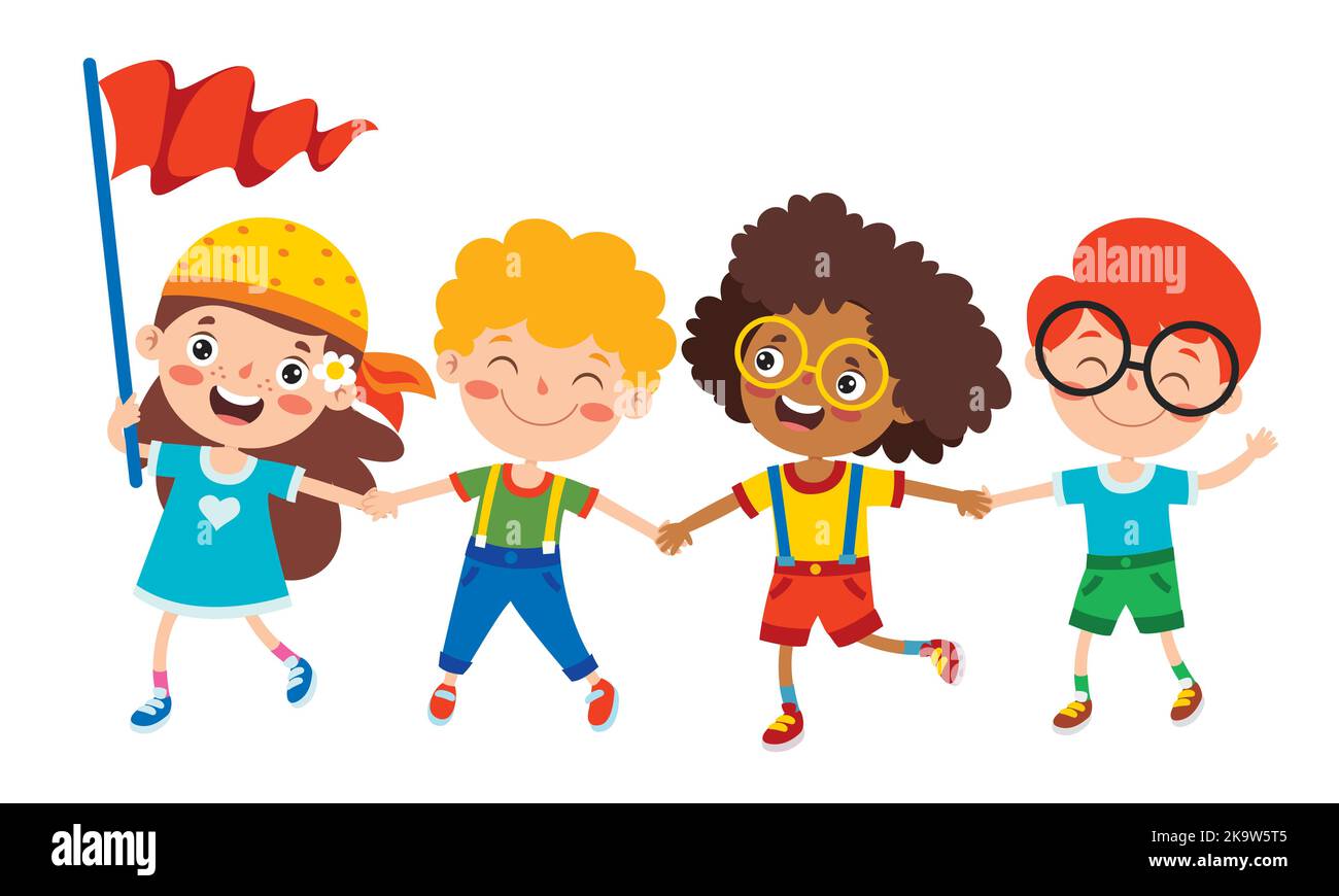 Happy Multi Ethnic Kids Stock Vector Image & Art - Alamy