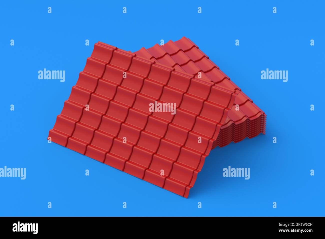 Modern metal roof tile. Contemporary roofing system. Building materials ...